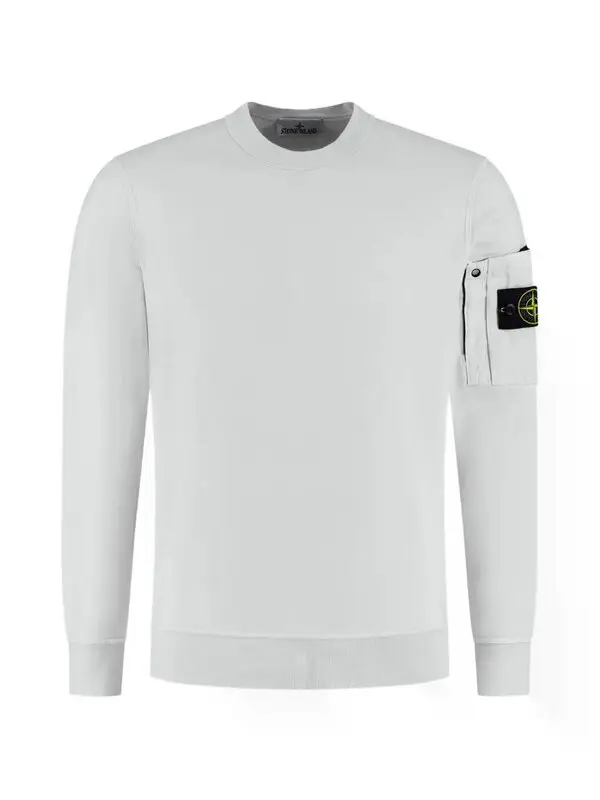 Stone Island 6100019 Cotton Fleece Crewneck Sweatshirt - Blue