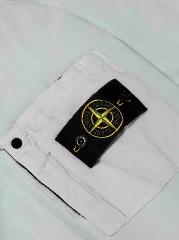 Stone Island 6100019 Cotton Fleece Crewneck Sweatshirt - Blue