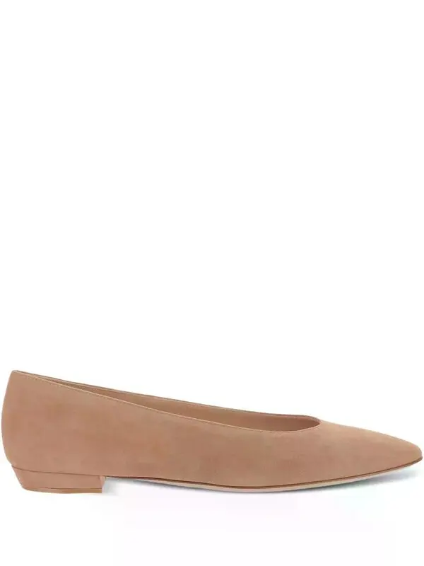 GIANVITO ROSSI Point-toe Ballet Flats - Neutrals