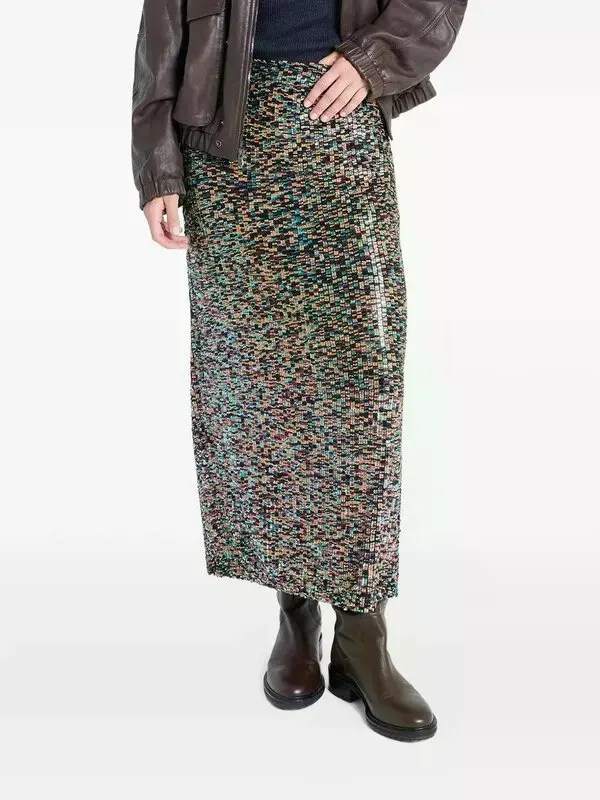 TWP Sylkie Patterned Long Skirt - Purple