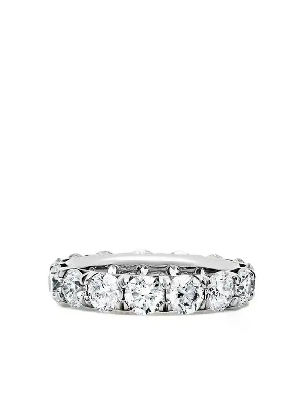 JEWELS AFICIONADO Platinum Eternity Diamond Ring - Silver