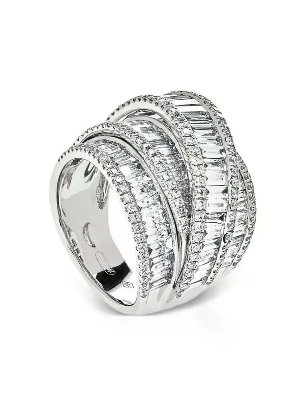 JEWELS AFICIONADO 18k White Gold Diamond Ring - Silver