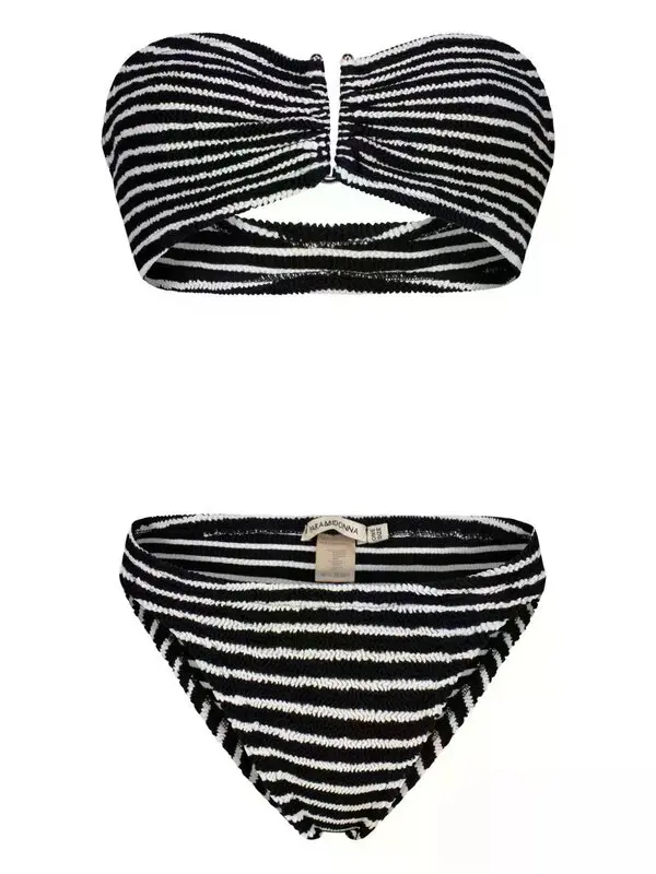 PARAMIDONNA Frida Striped Bikini Set - Black