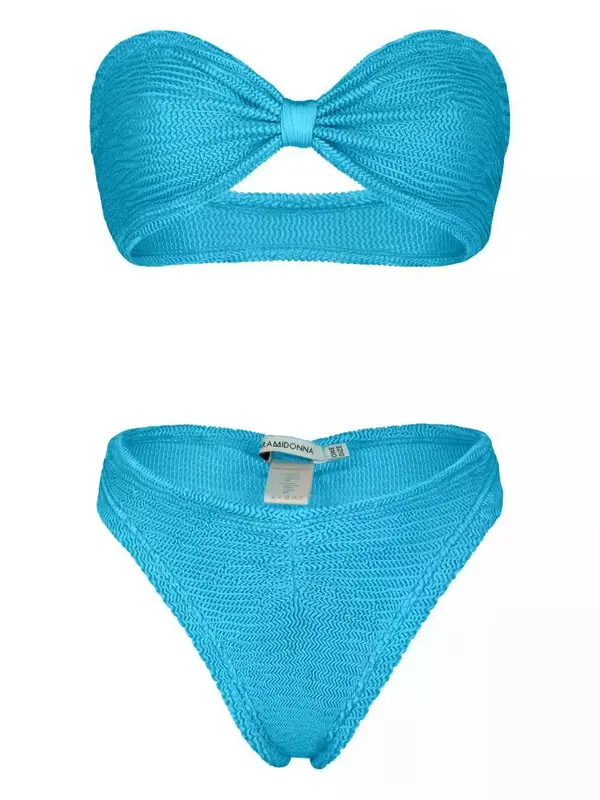 PARAMIDONNA Textured Strapless Bikini Set - Blue