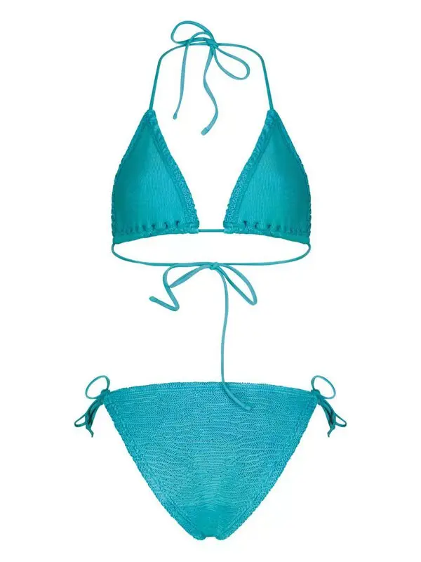 PARAMIDONNA Textured Bikini Set - Blue