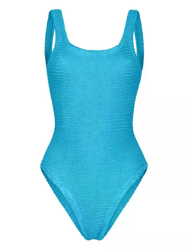 PARAMIDONNA Hailey Textured One Piece Swimsuit - Blue