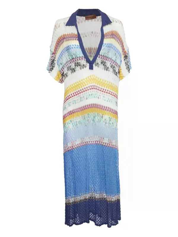 Missoni Side-slit Collared Maxi Dress