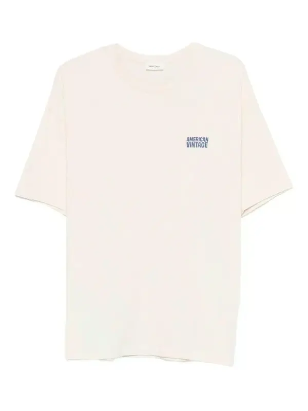 American Vintage Logo-detail T-shirt - Neutrals