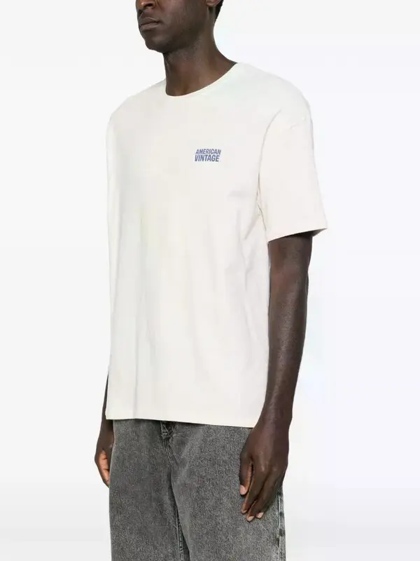 American Vintage Logo-detail T-shirt - Neutrals