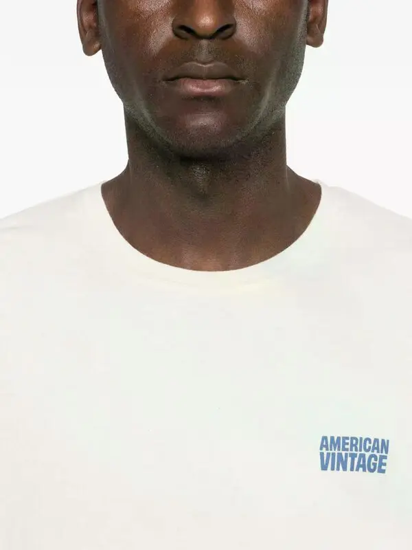 American Vintage Logo-detail T-shirt - Neutrals