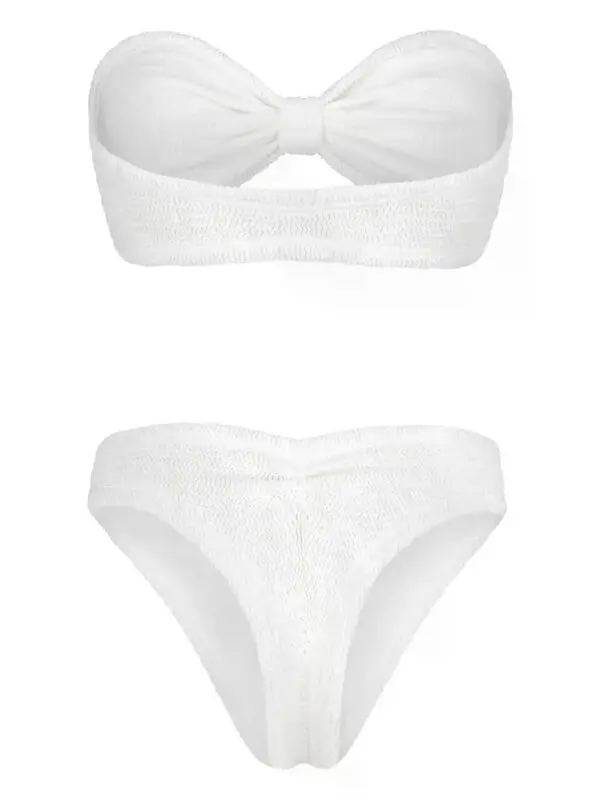 PARAMIDONNA Textured Bandeau Bikini Set - White