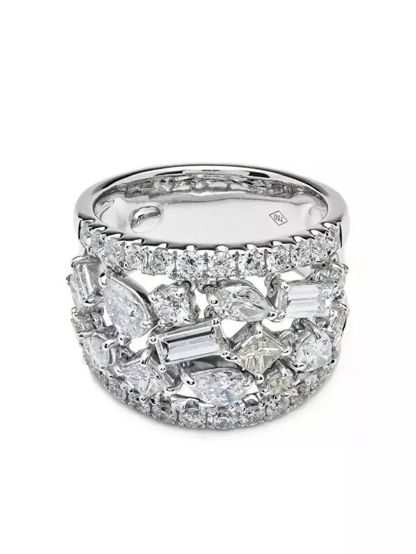JEWELS AFICIONADO 18k White Gold Diamond Ring - Silver