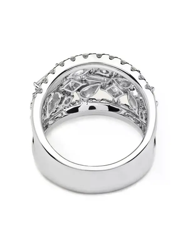 JEWELS AFICIONADO 18k White Gold Diamond Cocktail Ring