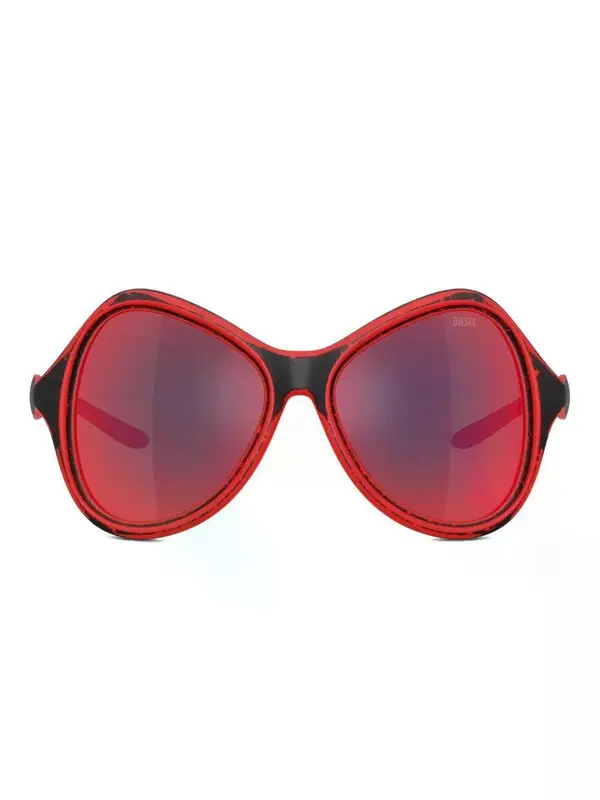 DIESEL® Geometric Sunglasses - Red