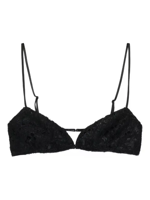 LUDOVIC DE SAINT SERNIN Lace-trim Bra - Black