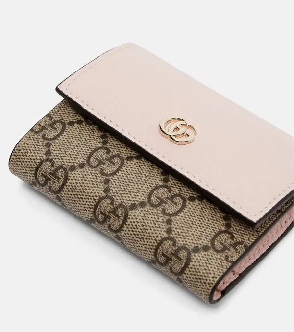 Gucci Gg Marmont Mini Leather-trimmed Wallet