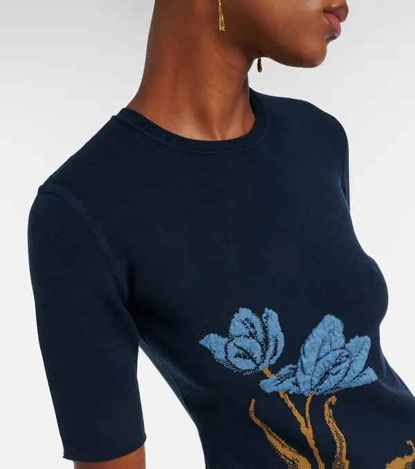 Erdem Floral Jacquard Sweater - Blue