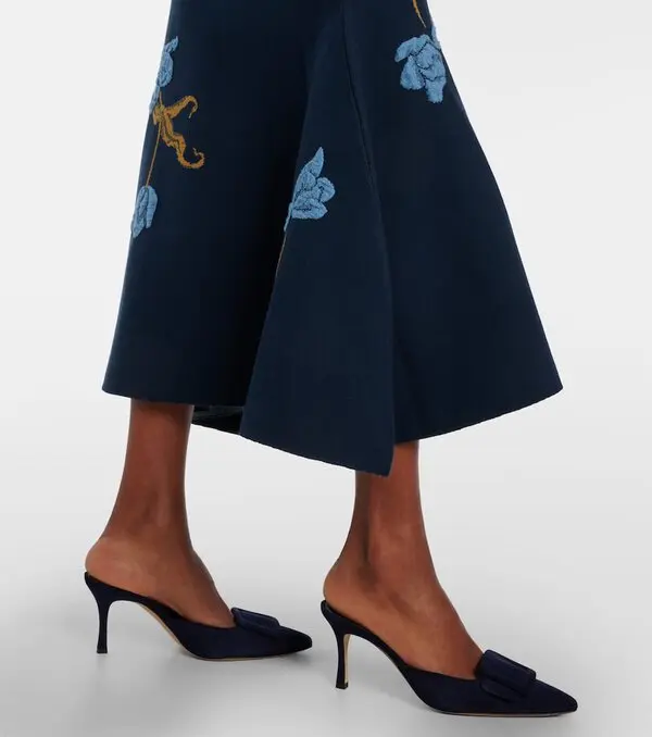 Erdem Floral Jacquard Midi Skirt - Blue
