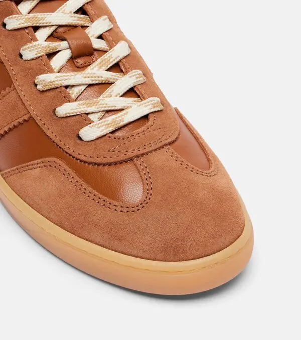Hogan Suede-trimmed Leather Sneakers - Brown