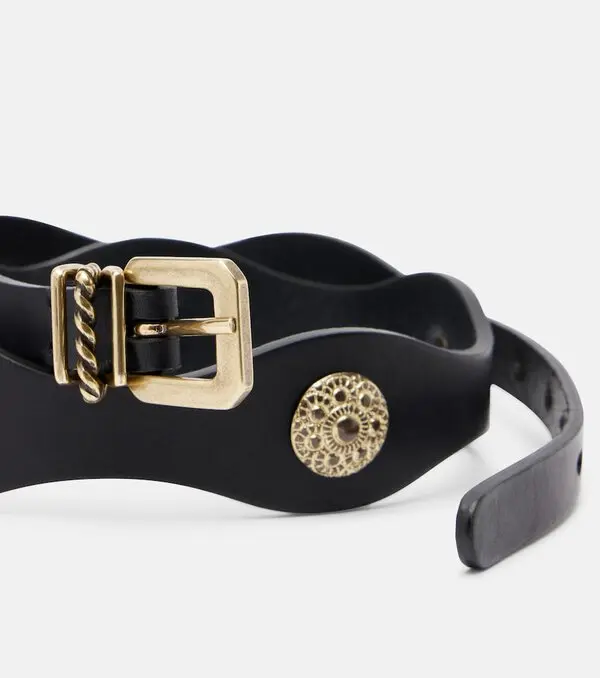 Etro Embellished Leather Belt - Black