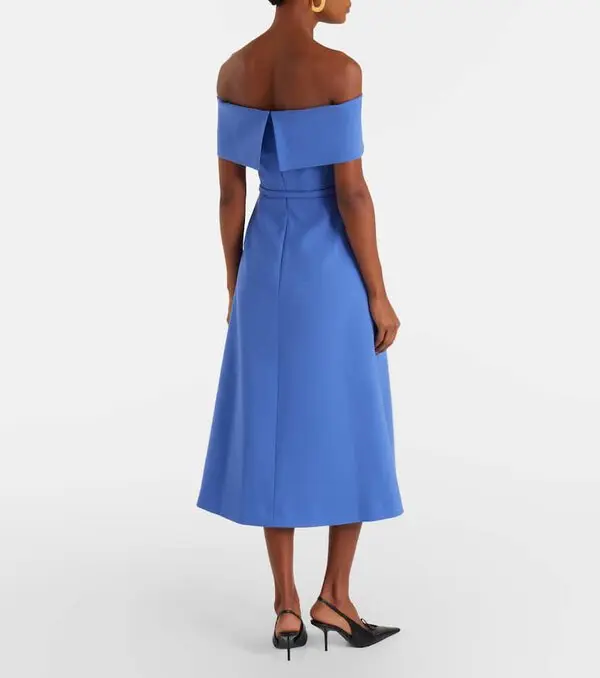 Carolina Herrera Belted Wool-blend Midi Dress
