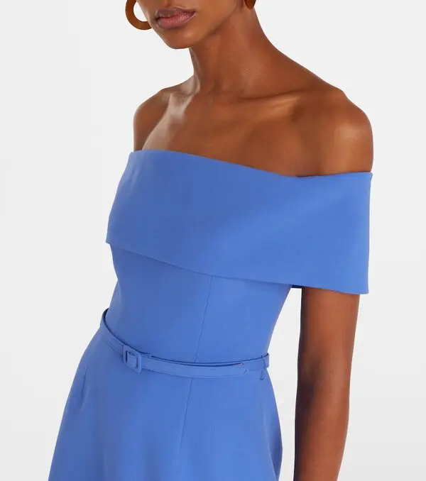 Carolina Herrera Belted Wool-blend Midi Dress