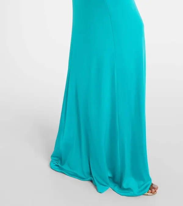 Carolina Herrera Halterneck Ruched Jersey Gown