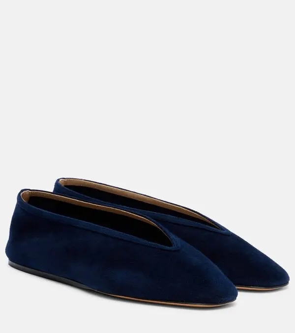 Le Monde Beryl Luna Suede Ballet Flats - Blue