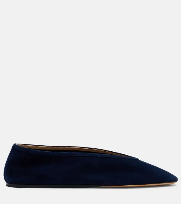 Le Monde Beryl Luna Suede Ballet Flats - Blue