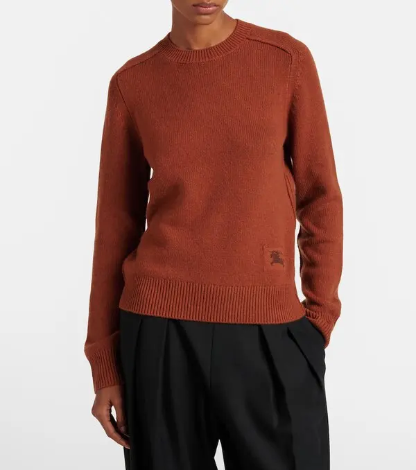 Burberry Cashmere Crewneck Sweater - Orange