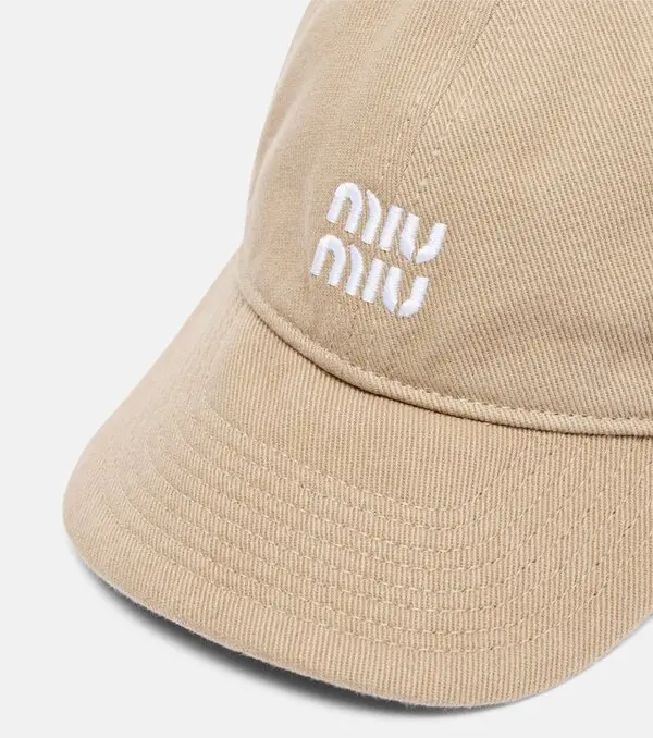 Miu Miu Logo Denim Baseball Cap