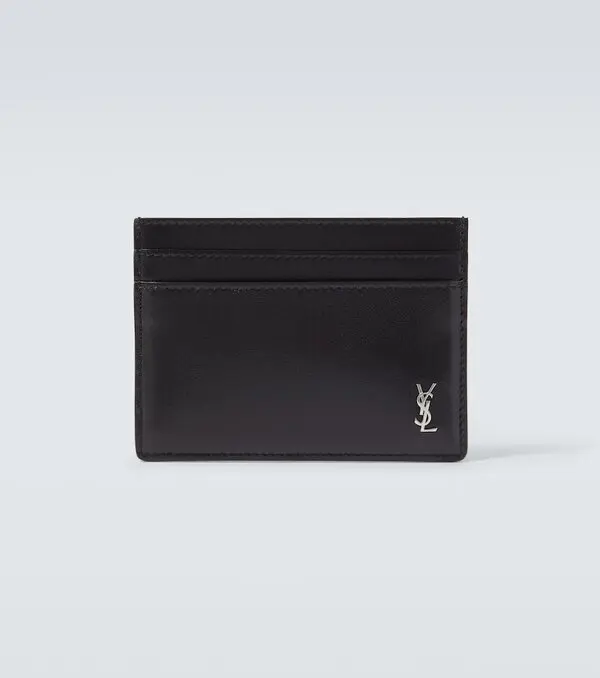 Saint Laurent Leather Card Holder - Black