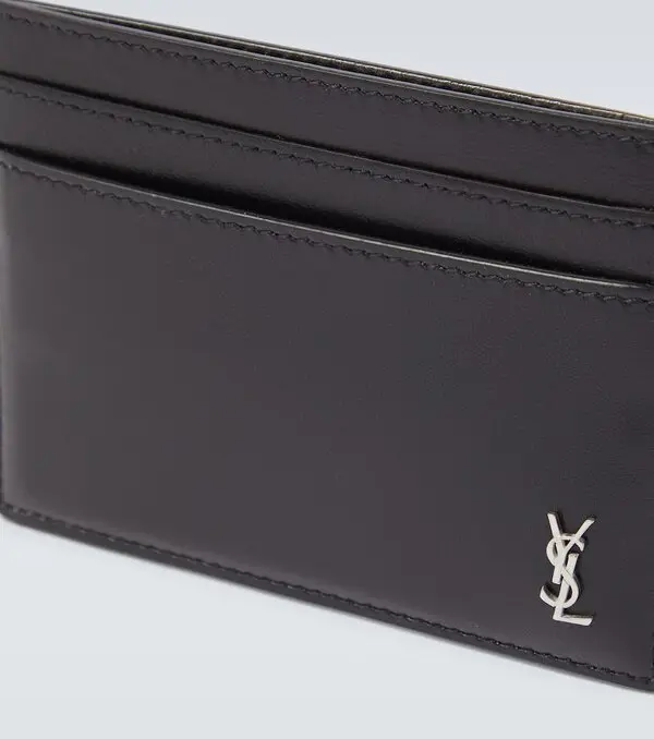 Saint Laurent Leather Card Holder - Black