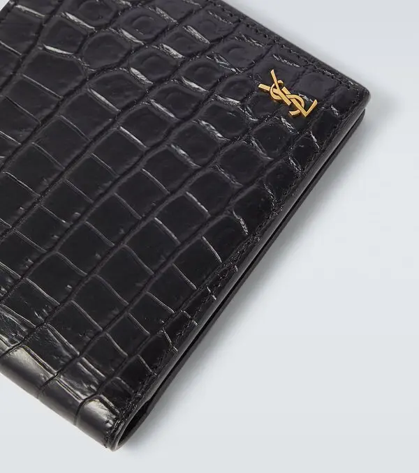 Saint Laurent Croc-effect Leather Wallet