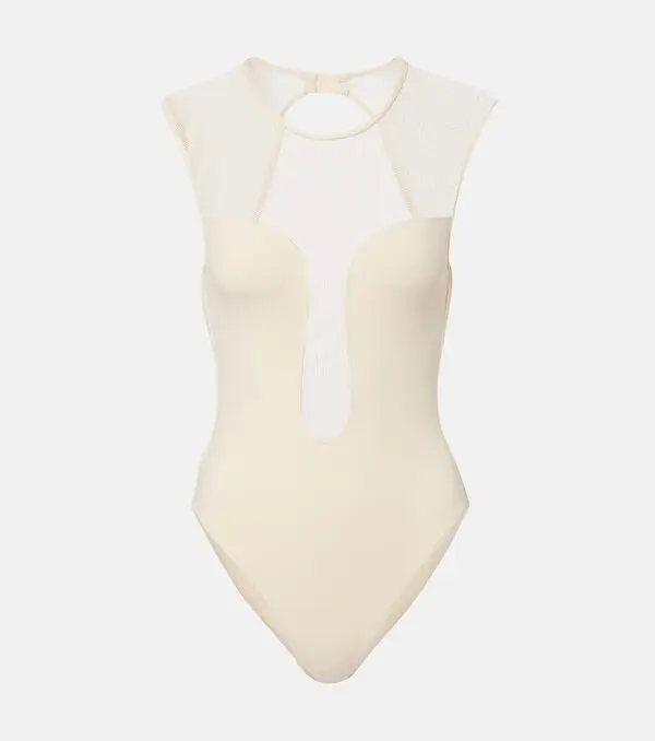 ERES Unique Mesh-trimmed Swimsuit - White