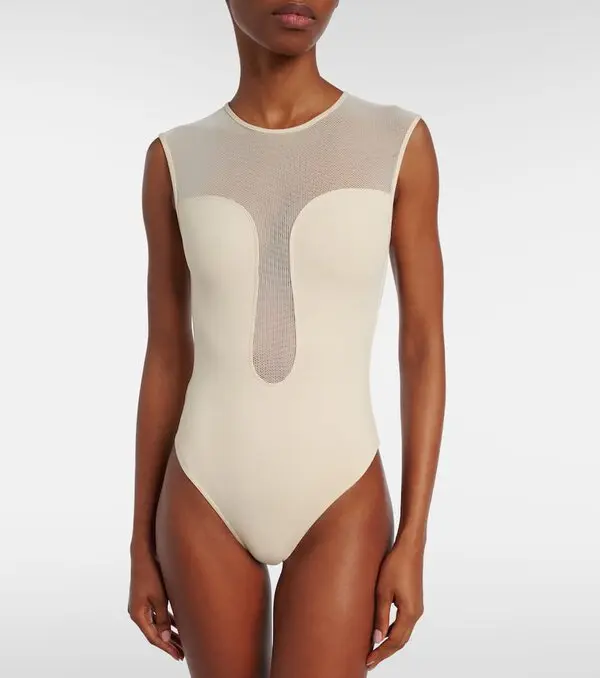 ERES Unique Mesh-trimmed Swimsuit - White