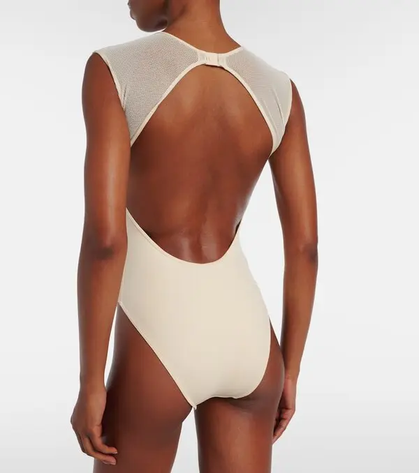 ERES Unique Mesh-trimmed Swimsuit - White