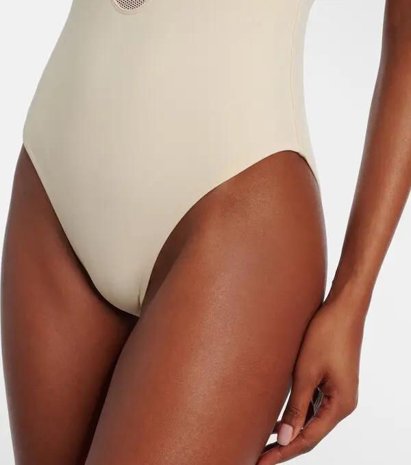 ERES Unique Mesh-trimmed Swimsuit - White
