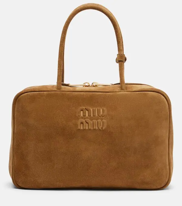 Miu Miu Beau Large Suede Top-handle Bag