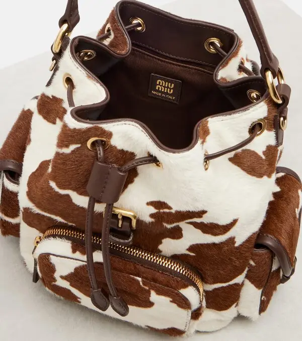 Miu Miu Calf Hair Backpack - Brown