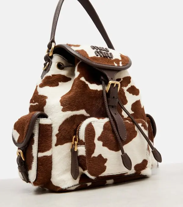 Miu Miu Calf Hair Backpack - Brown