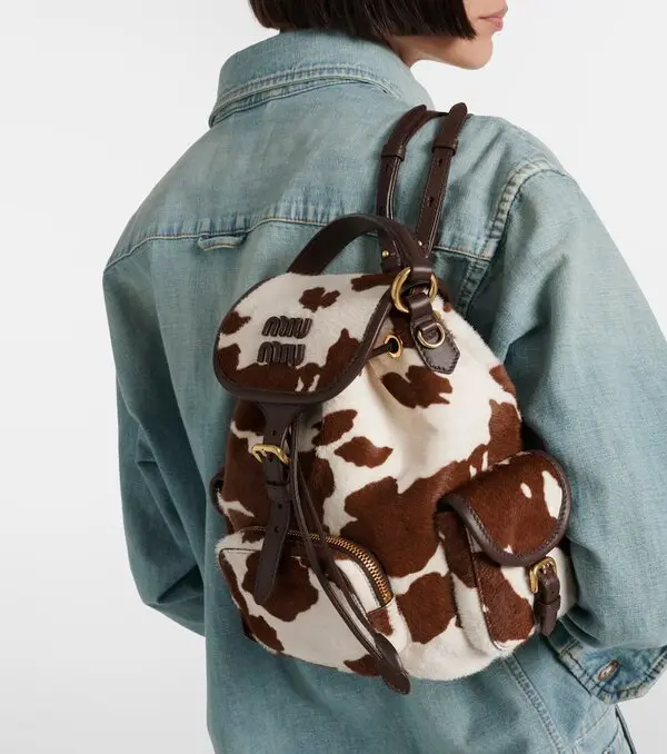 Miu Miu Calf Hair Backpack - Brown