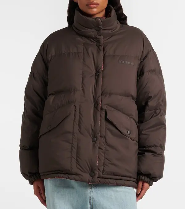 Miu Miu Reversible Down Jacket - Brown