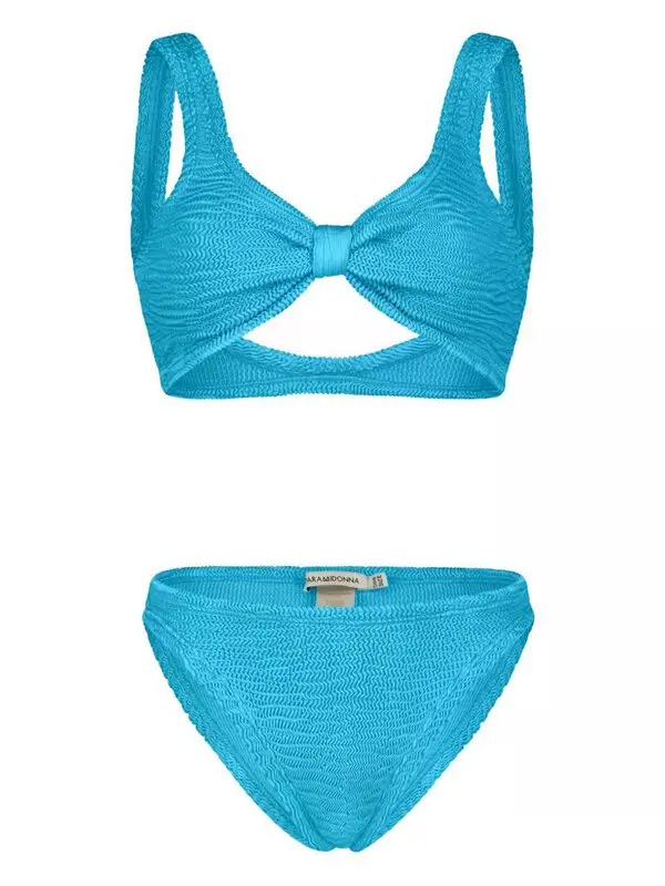 PARAMIDONNA Salma Bow Two-piece Swimsuit - Blue