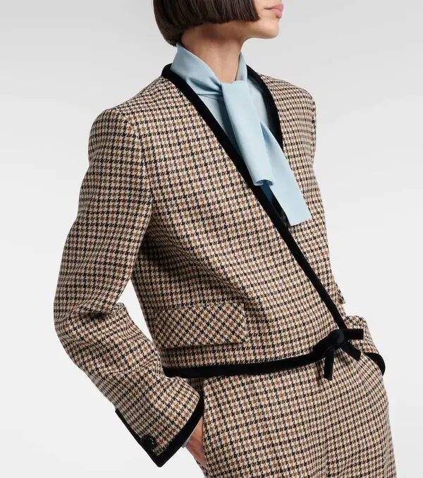 Valentino Garavani Houndstooth Virgin Wool Jacket