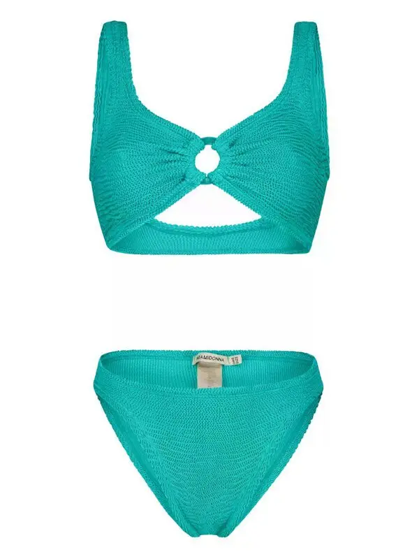 PARAMIDONNA Irina Textured Ring-detail Bikini - Green
