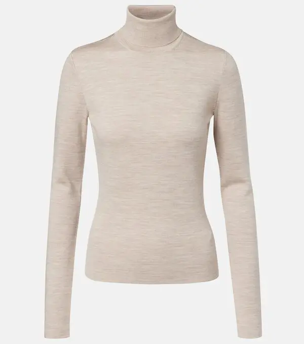 Gabriela Hearst Wool, Cashmere, And Silk Turtleneck Top - Beige