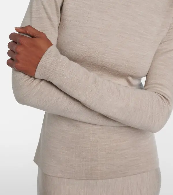 Gabriela Hearst Wool, Cashmere, And Silk Turtleneck Top - Beige