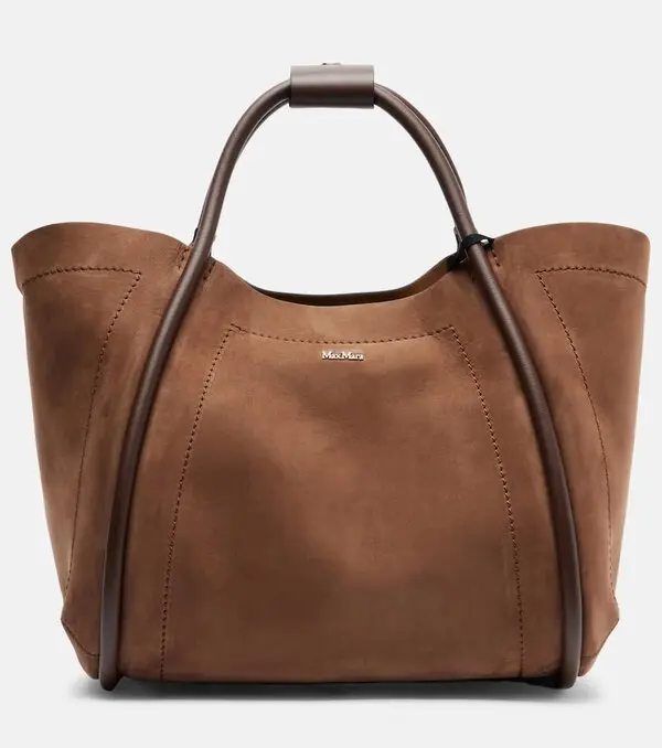 Max Mara Small Suede Tote Bag - Brown