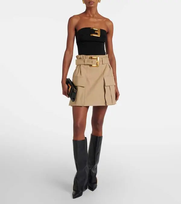 Balmain Strapless Crêpe Bodysuit